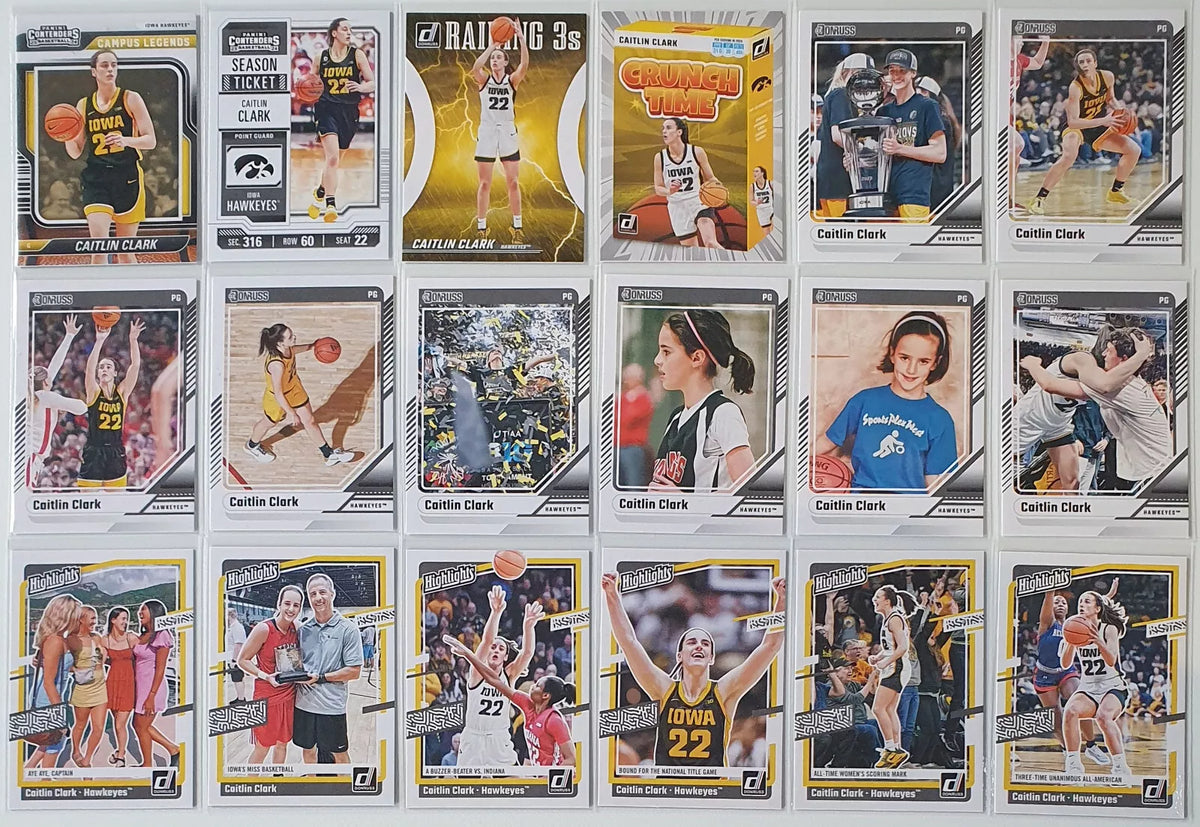 2024 Panini Caitlin Clark Collection LOT of 18 Caitlin Clark Rookie Ca ...