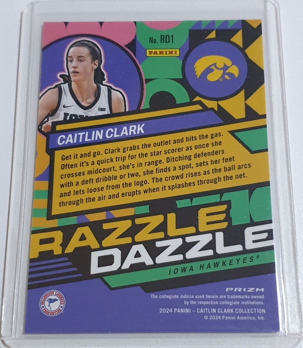 2024 Panini Caitlin Clark Rookie Collection #RD1 Prizm Razzle Dazzle ...