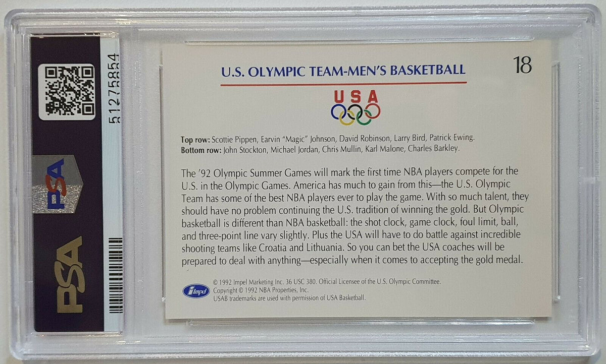 1992 Impel Olympicards USA Olympic Basketball Team Card - PSA 9 ...