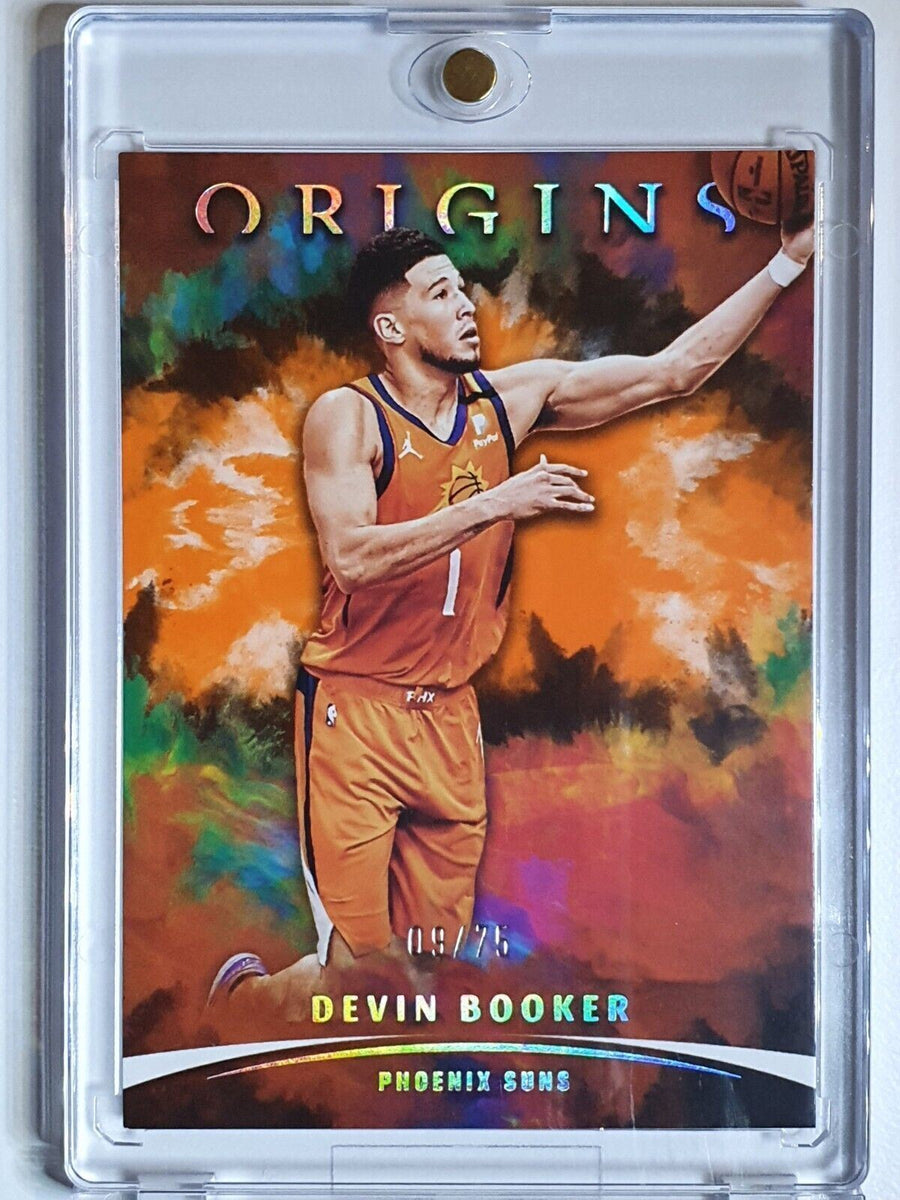 2 x Devin Booker Origins Cards (Both Serial Numbered) – Perfect Edges Cards