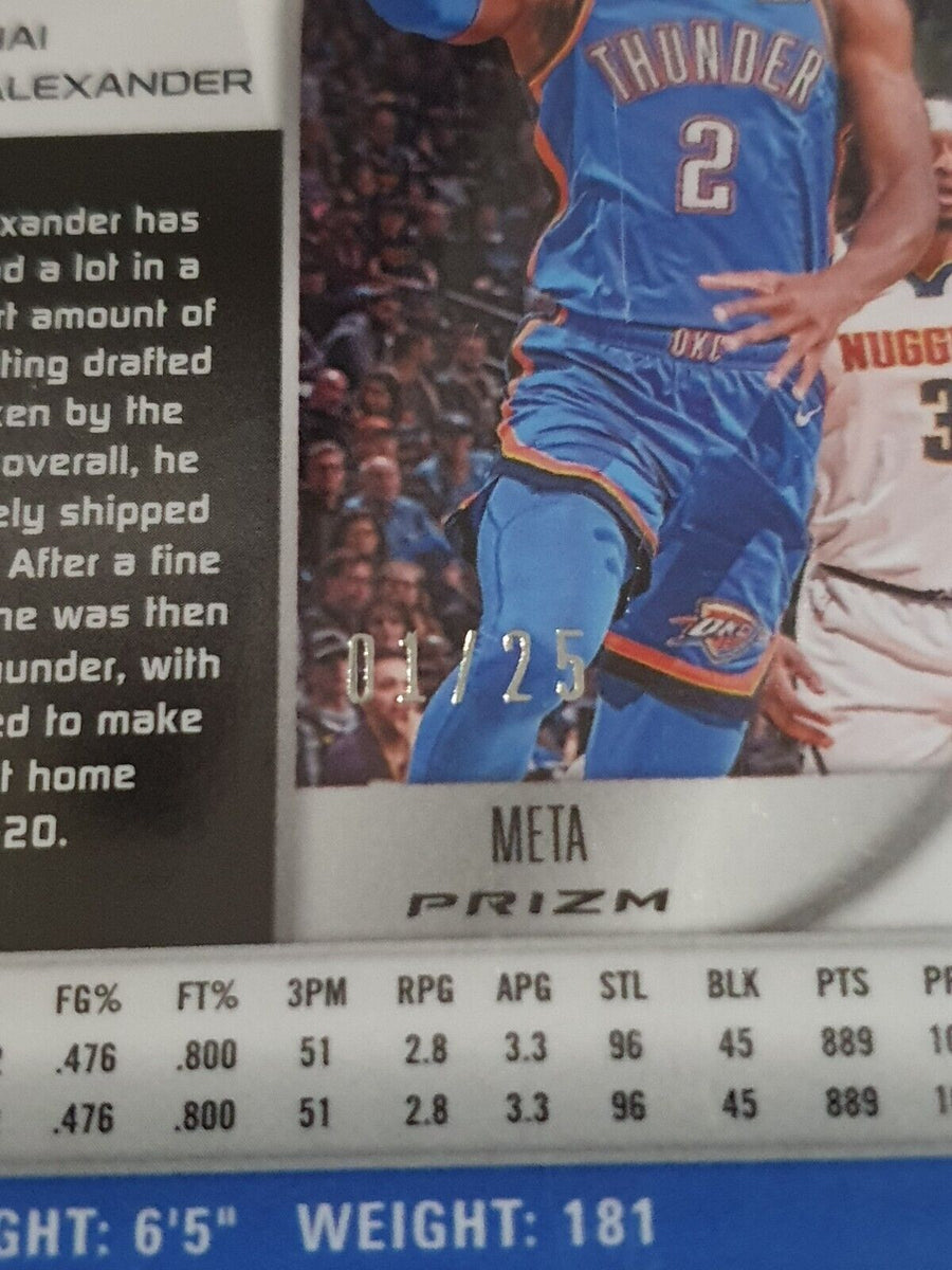 2019 Spectra Shai Gilgeous-Alexander #76 META Prizm /25 - Ready to Gra ...