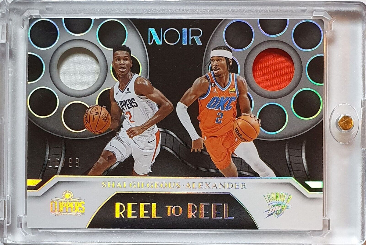 2022 Panini Noir Shai Gilgeous-Alexander #PATCH /99 Game Worn Dual Jer ...