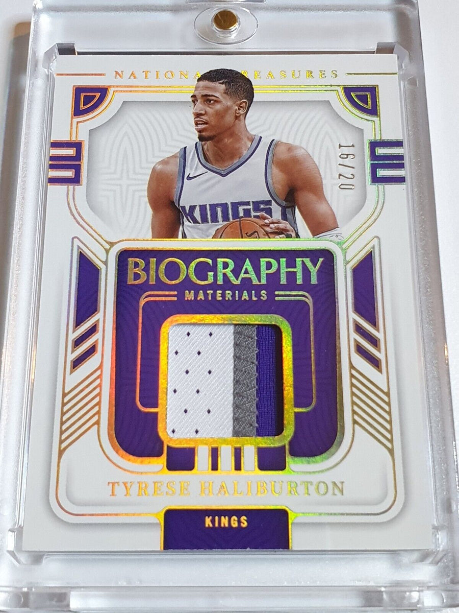 2022 National Treasures Tyrese Haliburton PRIME #PATCH GOLD /20 Game W ...